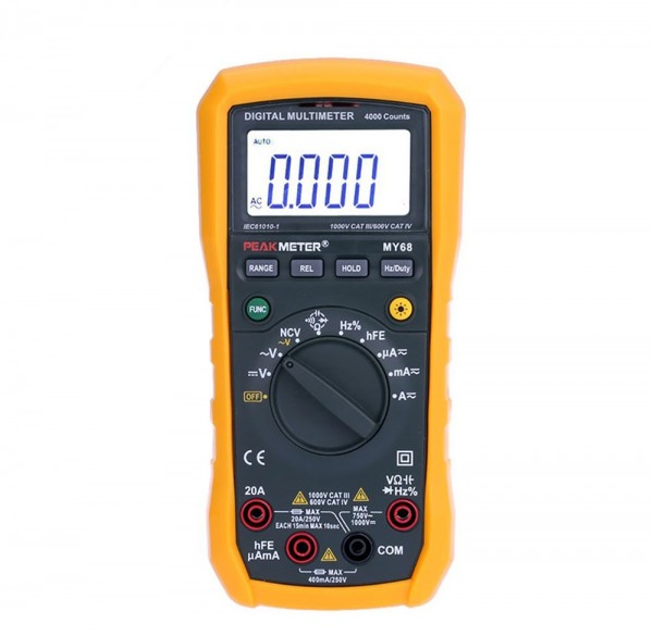 HYELEC MY68 Digital Multimeter 4000 Counts AC / DC Resistance ...