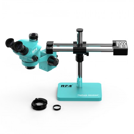 RF4 RF-FO33A (7050TV) 7-50X Synchronous Zoom Trinocular Stereo Microscope with Large Double Arm ...