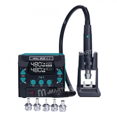 Yihua 993DM IV 1000W Microcomputer Temperature Control BGA Hot Air Rework Desoldering Station Martview