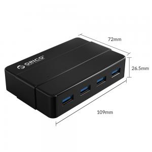Orico H4928-U3 4-Port Superspeed USB 3.0 HUB with 12V Power Adapter for Desktop Computer Laptop ...