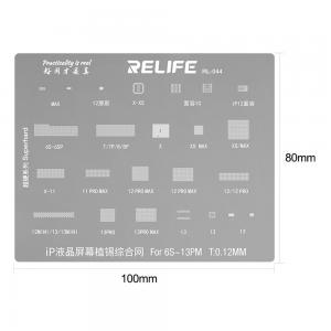 Relife RL-044 4-in-1 IP LCD Screen IC Tin Planting & Flex Cable Protection Repair Steel Stencil ...