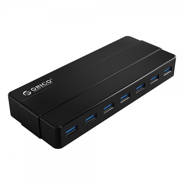 Orico H7928-U3 7-Port Superspeed USB 3.0 HUB with 12V Power Adapter for Desktop Computer Laptop ...